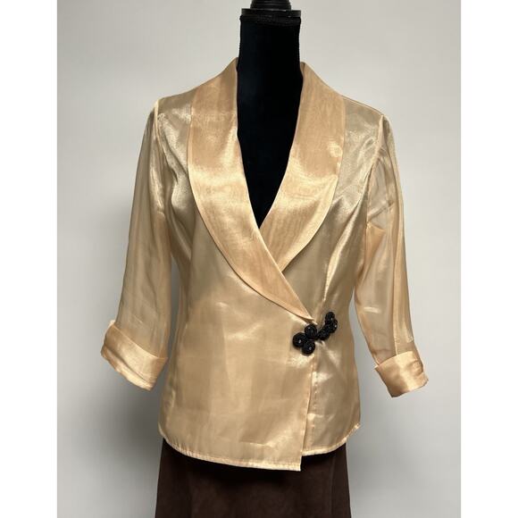 Metaphor | Jackets & Coats | Vintage Gold Jacket Top Sheer Large Gold ...